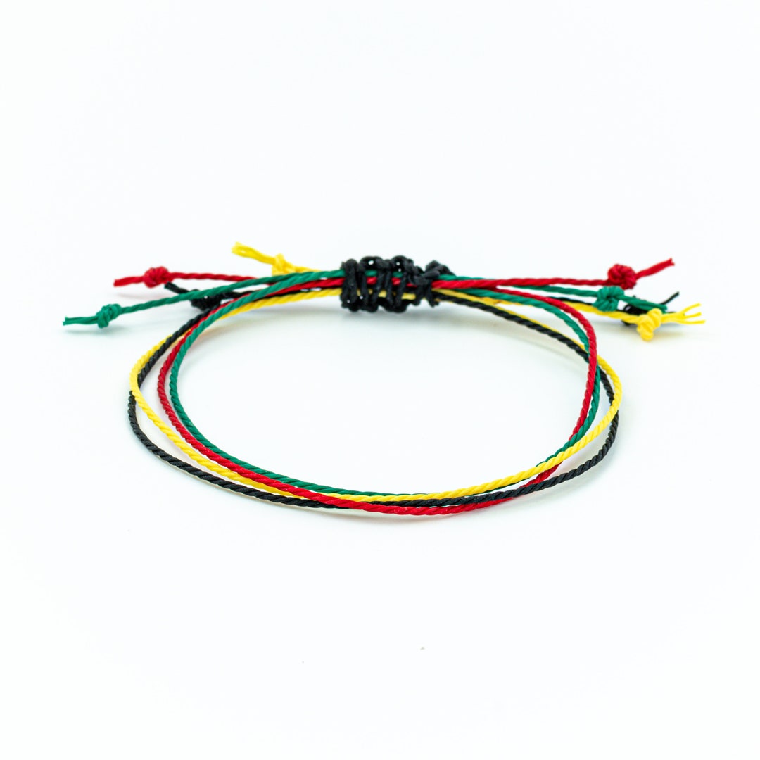 Hue & Haze Rasta Collection Friendship and Unity 4 String Bracelet - Etsy