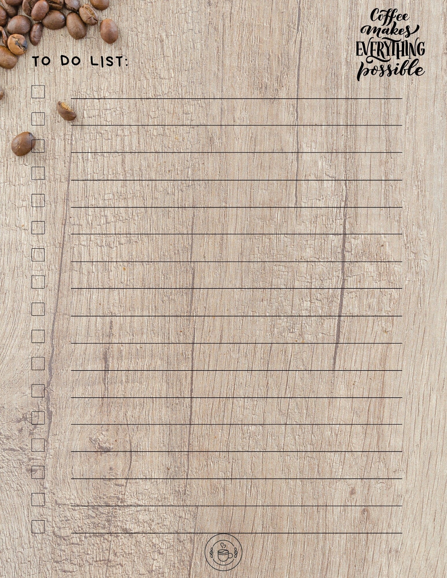 Coffee Themed to Do List Digital Download - Etsy