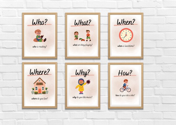 WH Question Posters/ Question Words Poster/ WH Question Visual - Etsy
