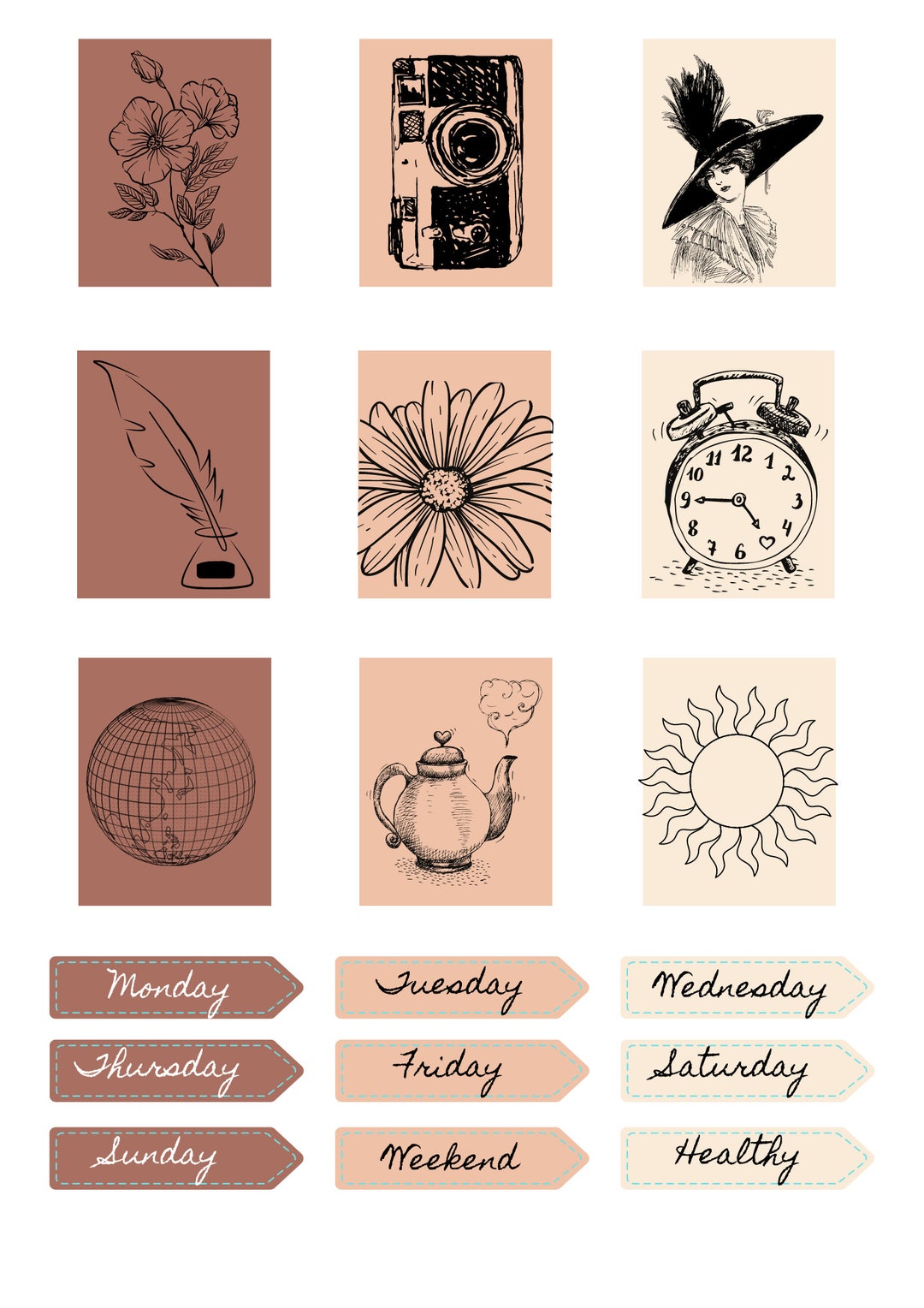 Aesthetic Journal Sticker/label - Etsy