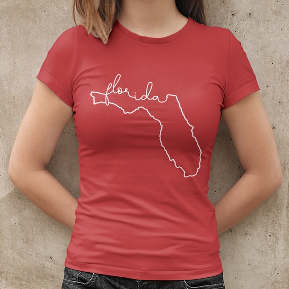 Florida Cursive State Outline With Founding Date Unisex | Etsy