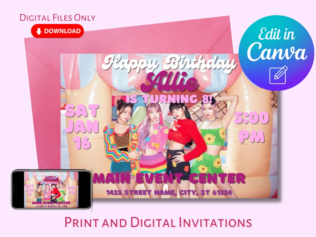BLACKPINK Birthday Invitation | Custom Design, Print & Digital, Ready ...