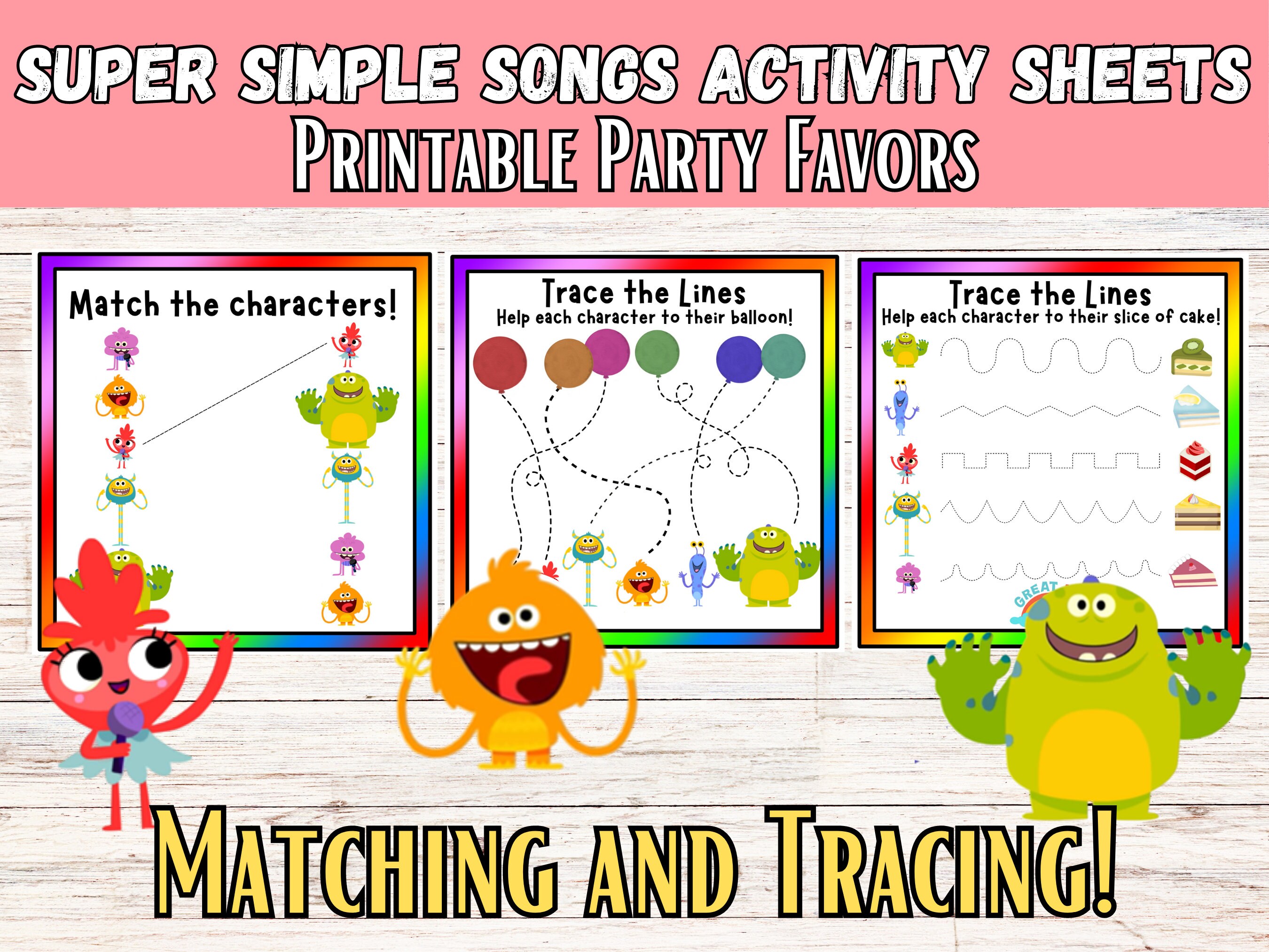 Super Simple Songs Activity Sheets: Mazes, Tracing (PDF) - Etsy
