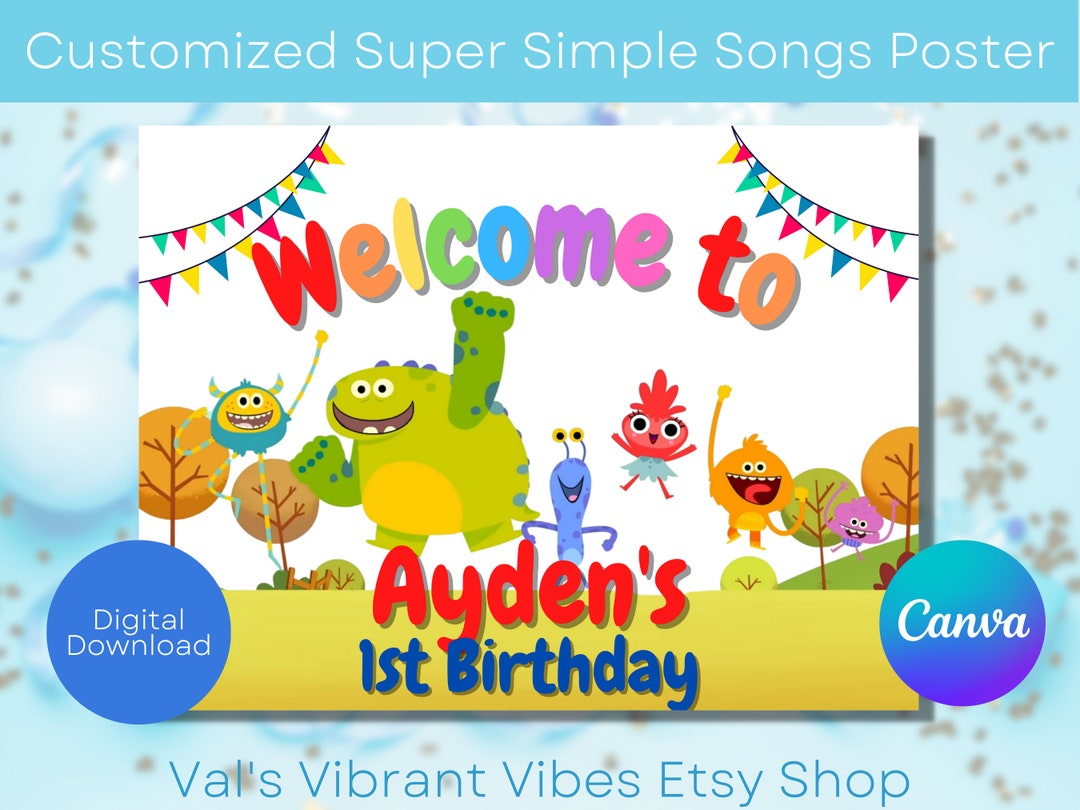 Super Simple Songs Welcome Poster Happy Birthday Editable Template PDF ...