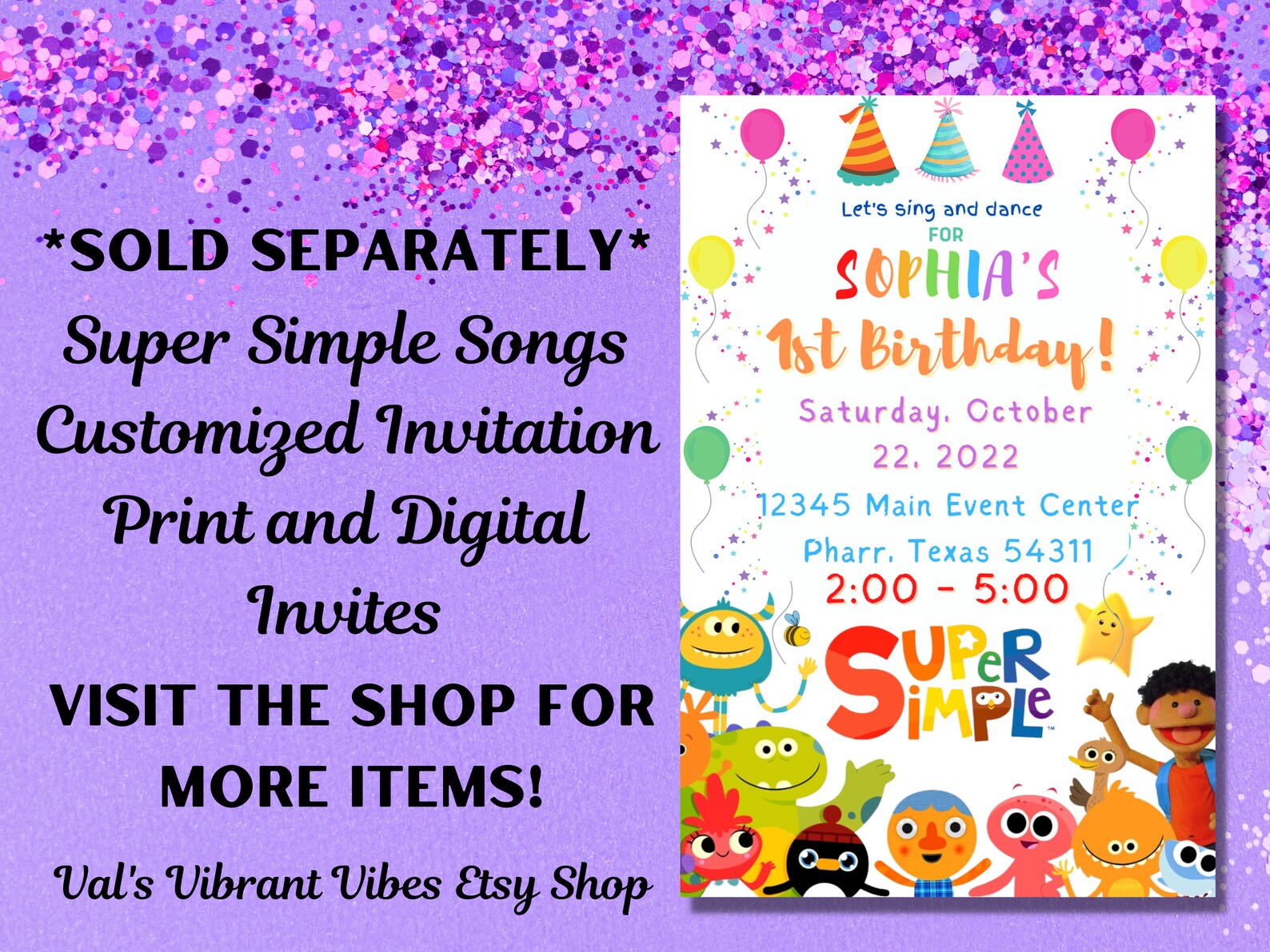 Super Simple Songs Thank You Card: Printable Birthday Party (PNG, PDF ...