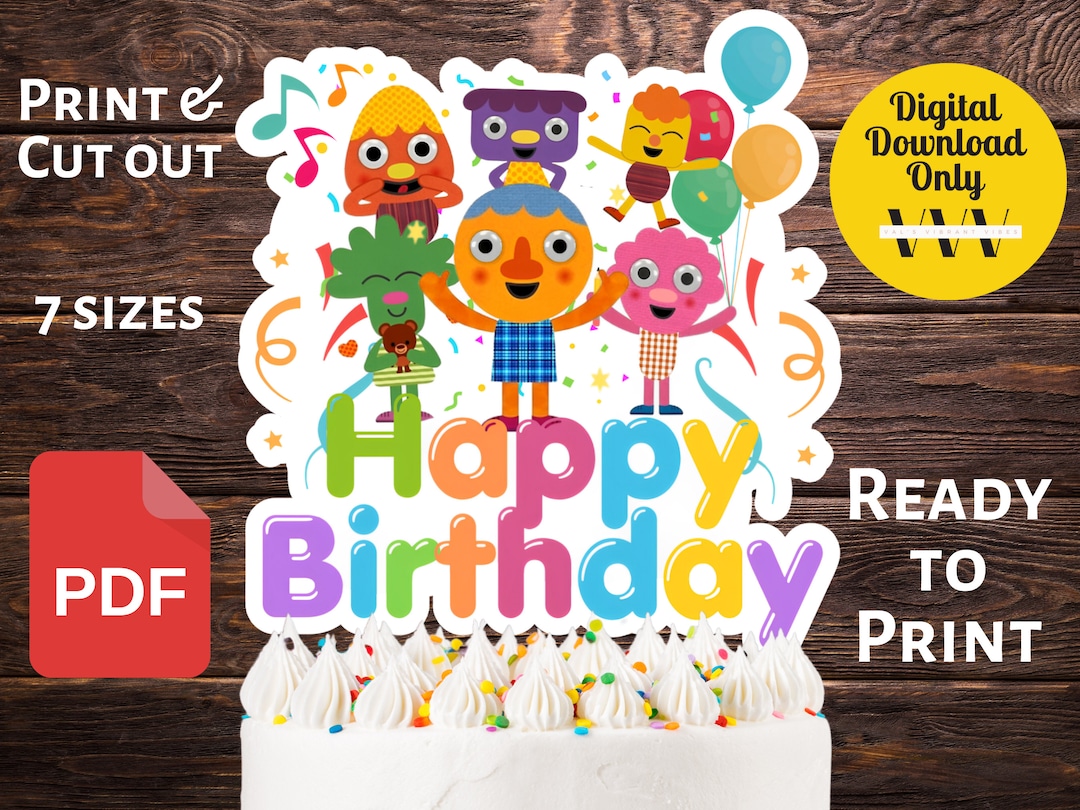 Super Simple Songs Cake Topper: Ready to Print, 7 Sizes (PDF Digital ...