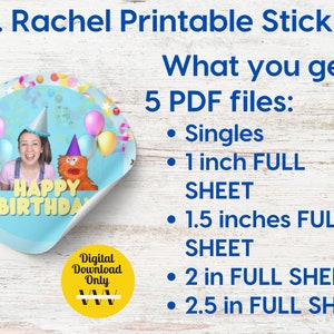 Ms. Rachel Birthday Stickers: Printable Party Decorations (PDF) - Etsy