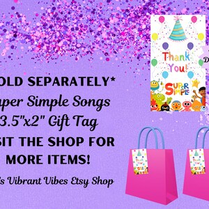 Super Simple Songs Thank You Card: Printable Birthday Party (PNG, PDF ...