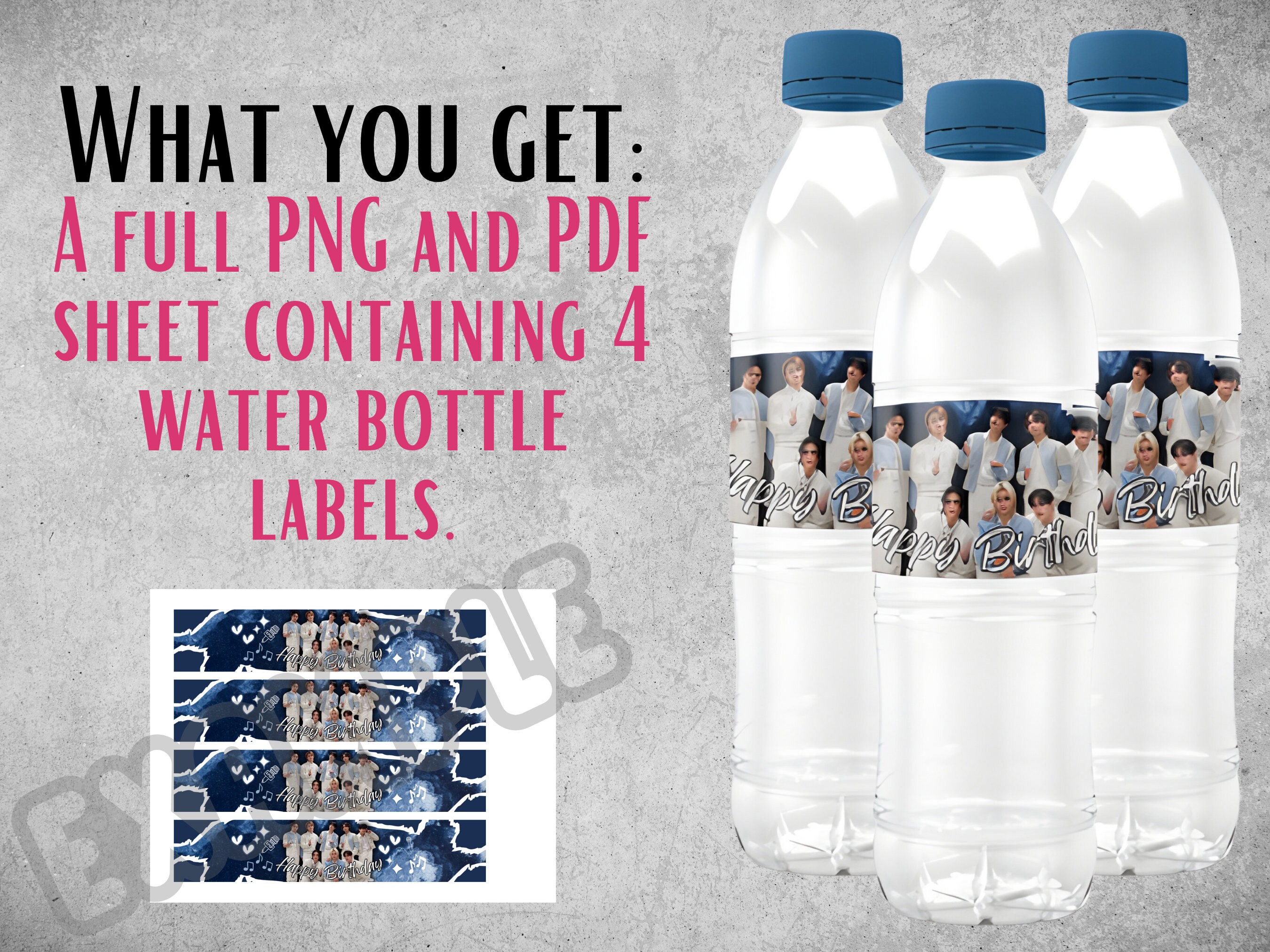 Stray Kids Birthday Water Bottle Labels: KPOP Party (digital Download ...