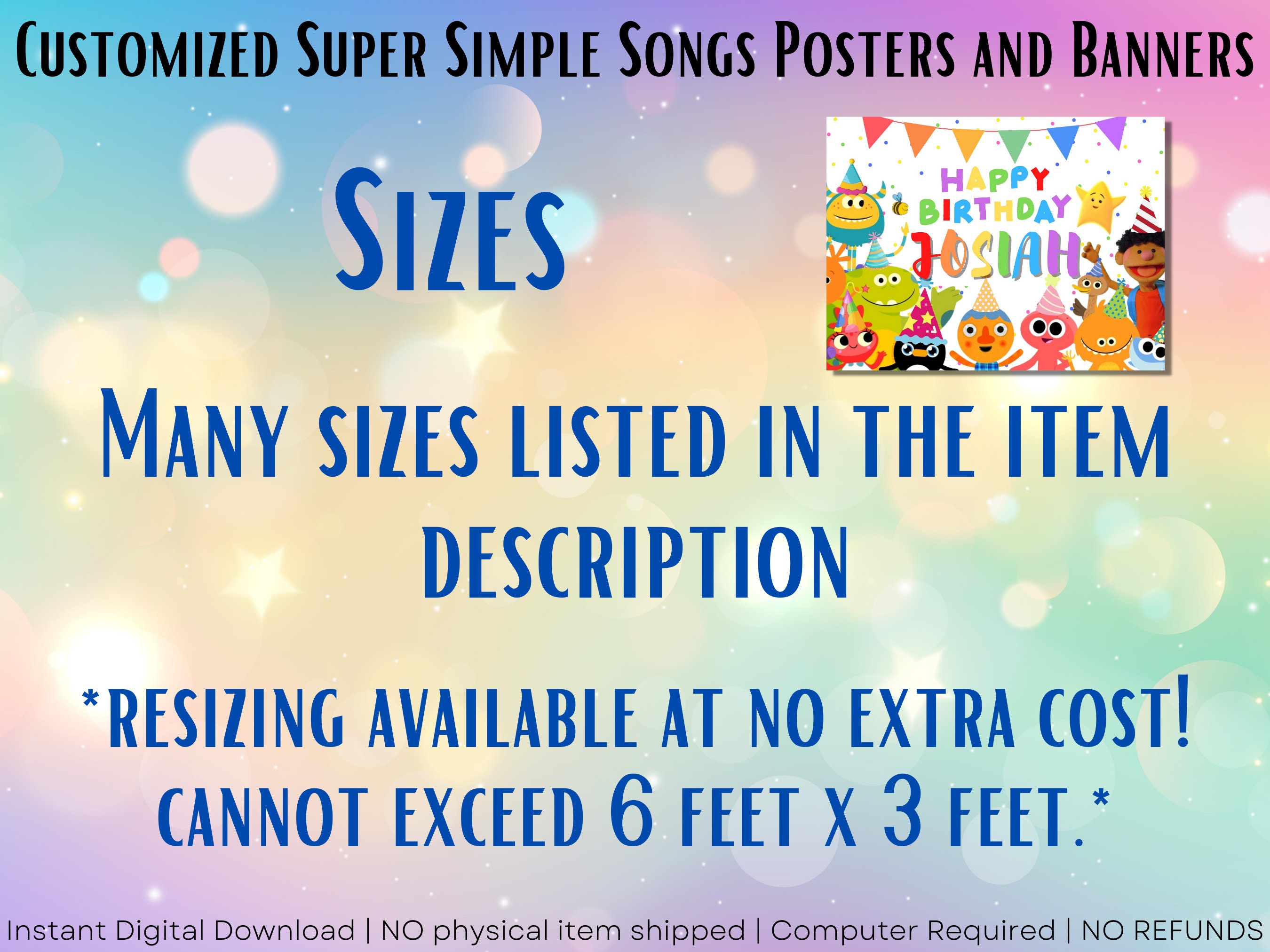 Super Simple Songs Birthday Poster: Editable Canva Template (digital ...