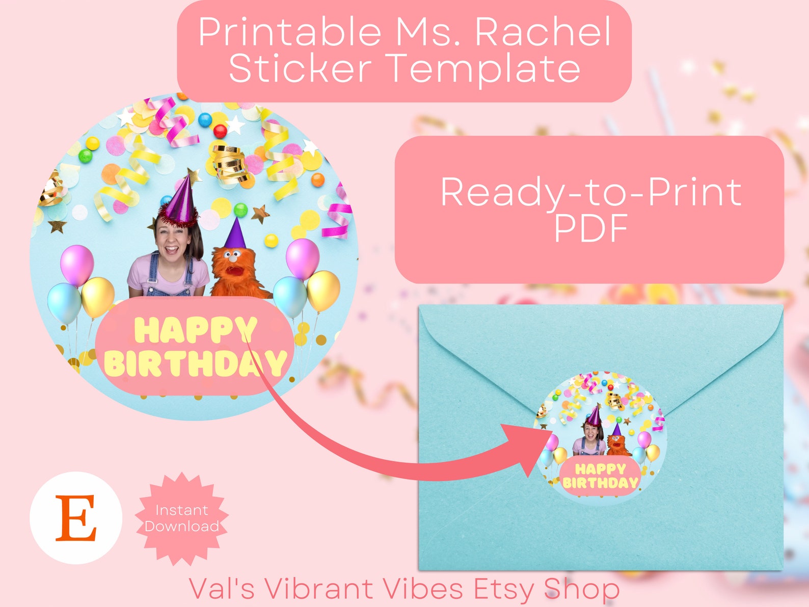 Printable Ms. Rachel Sticker Template Ready-to-print PDF - Etsy UK