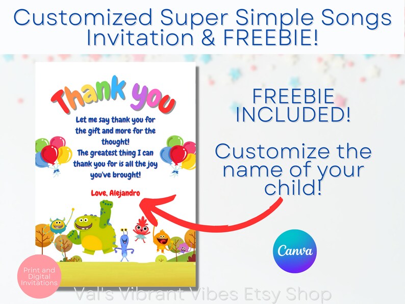 Customized Super Simple Songs Invitation Super Simple Songs - Etsy
