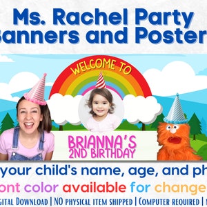 Ms. Rachel Party Banners and Posters | Birthday Decorations | Instant ...