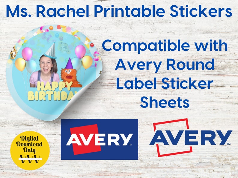 Ms. Rachel Birthday Stickers: Printable Party Decorations (PDF) - Etsy