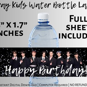 Stray Kids 5 Star Water Bottle Label | Instant Digital Download | PDF ...