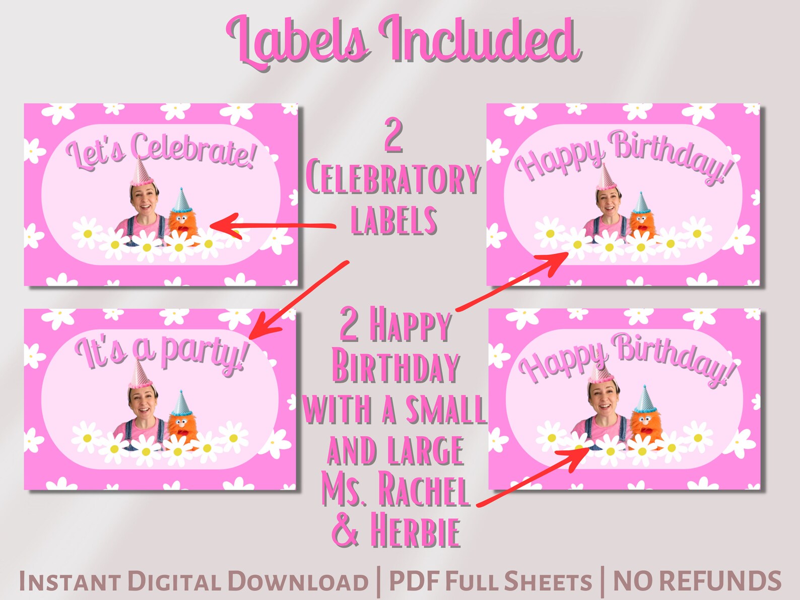 Ms. Rachel Party Labels Birthday Decorations Printables - Etsy