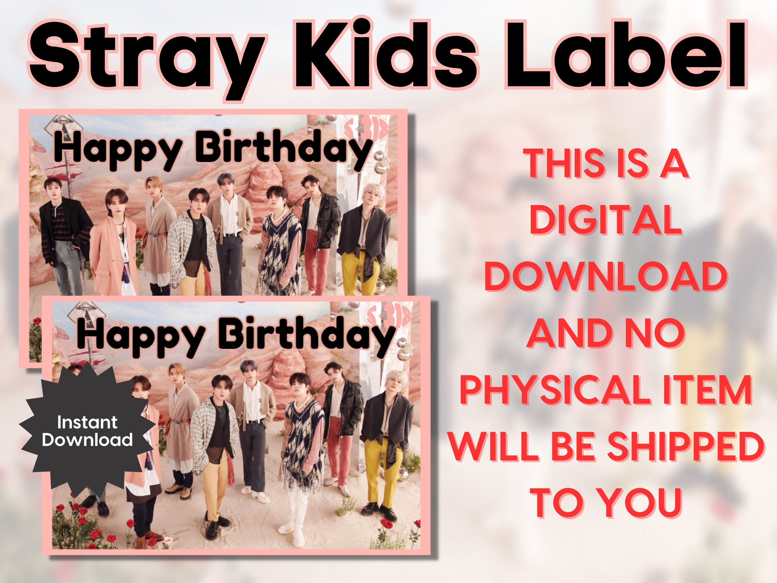 Stray Kids Label Stray Kids Birthday Happy Birthday Label - Etsy