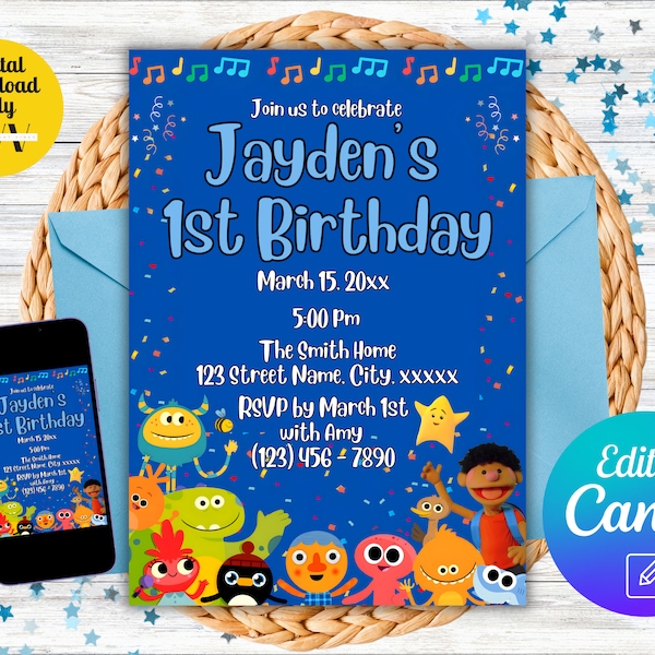 Super Simple Songs Birthday Invitation - Etsy