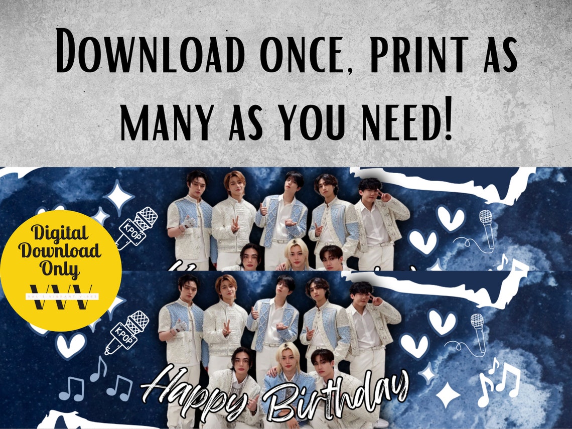 Stray Kids Birthday Water Bottle Labels: KPOP Party (digital Download ...