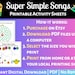 Super Simple Songs Activity Sheets Printable Pdfs 3 Sizes - Etsy