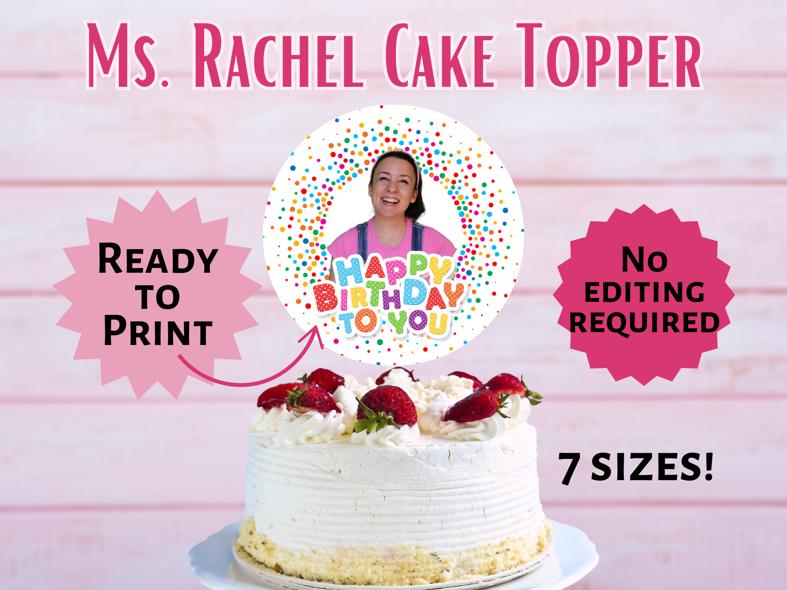 Ms. Rachel Cake Topper Instant Download 7 Sizes Songs - Etsy