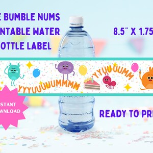 The Bumble Nums Printable Water Bottle Label | Boys and Girls Birthday ...
