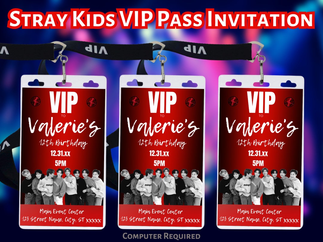 Customized Stray Kids VIP PASS Invitation | 4 Sizes | Canva Template ...
