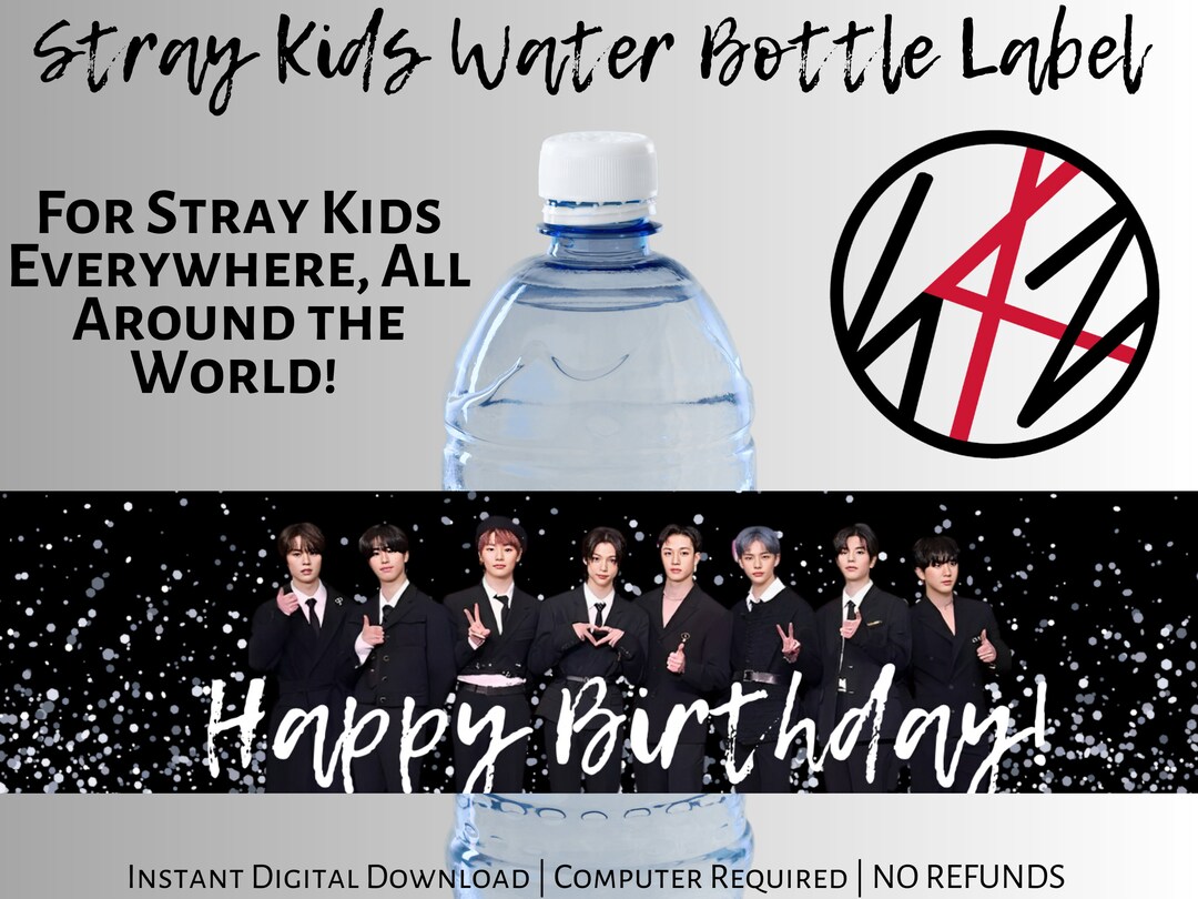 Stray Kids 5 Star Water Bottle Label | Instant Digital Download | PDF ...
