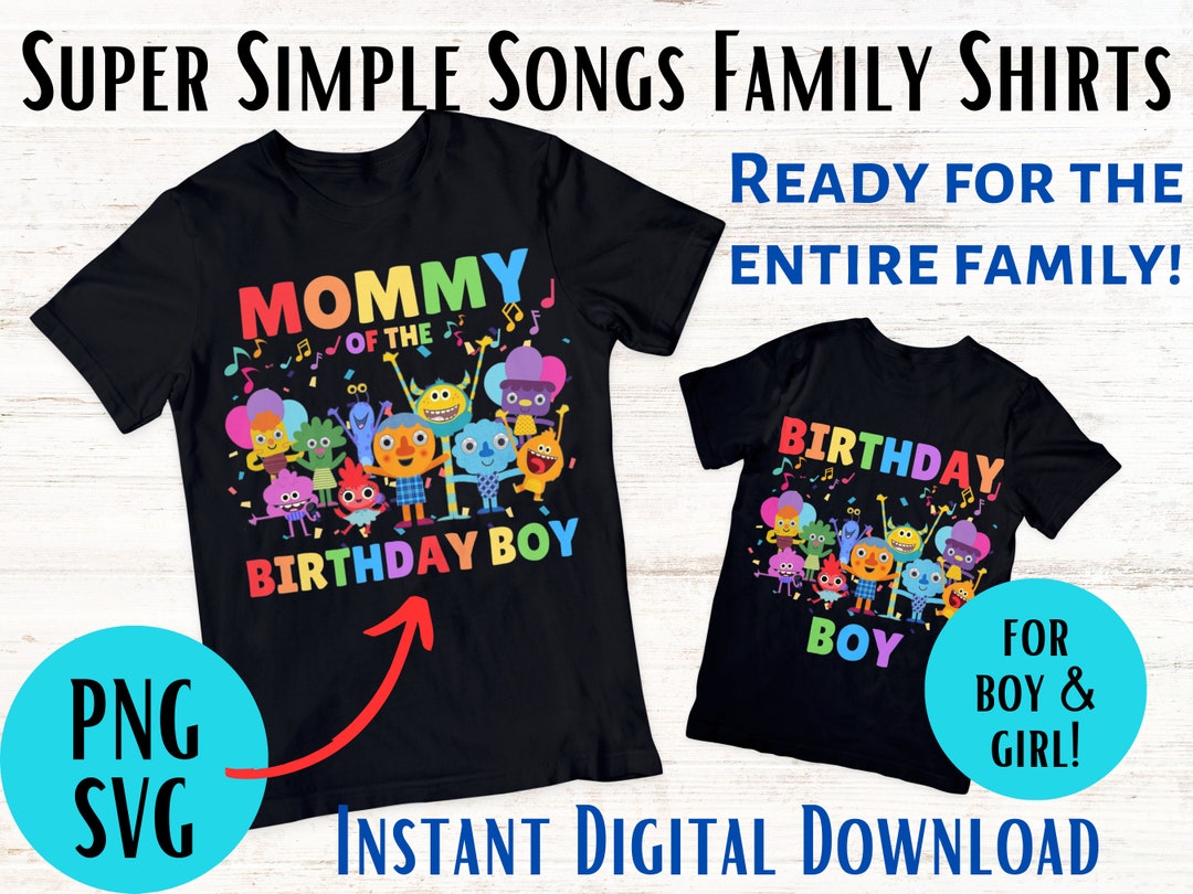 Super Simple Songs Birthday Shirts: Family Matching PNG SVG (digital ...