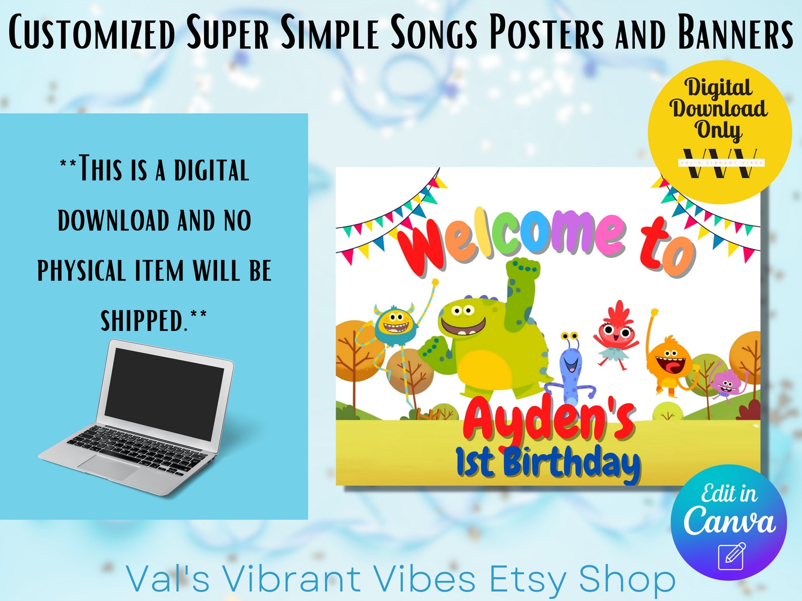 Super Simple Songs Welcome Poster | Happy Birthday | Editable Template ...