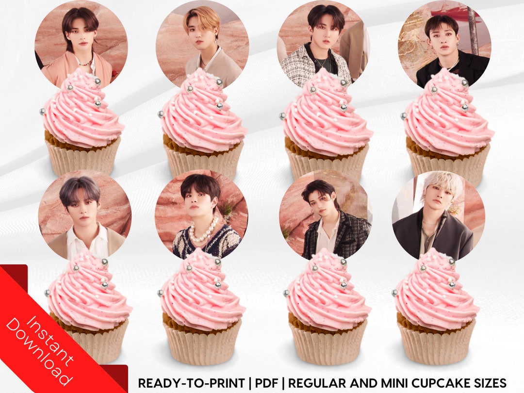Stray Kids Cupcake Toppers | SKZ Birthday Decorations | 9-piece Set ...
