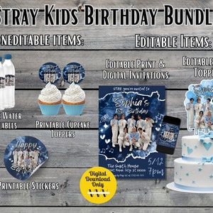 Stray Kids Birthday Bundle | DIGITAL DOWNLOAD ONLY | Editable ...