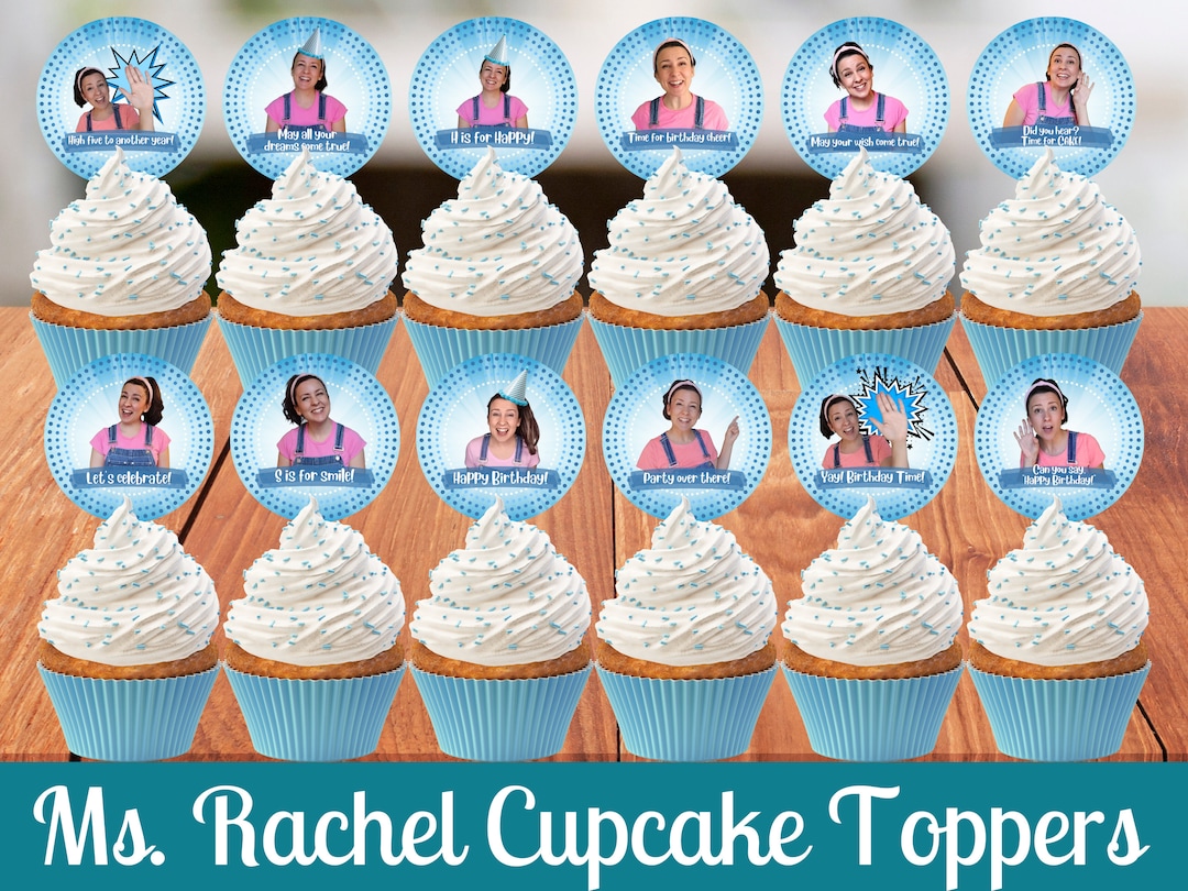 Ms. Rachel Cupcake Toppers: Blue Party Decorations (digital Download ...