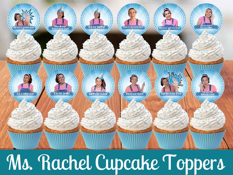 Ms. Rachel Cupcake Toppers: Blue Party Decorations (digital Download ...