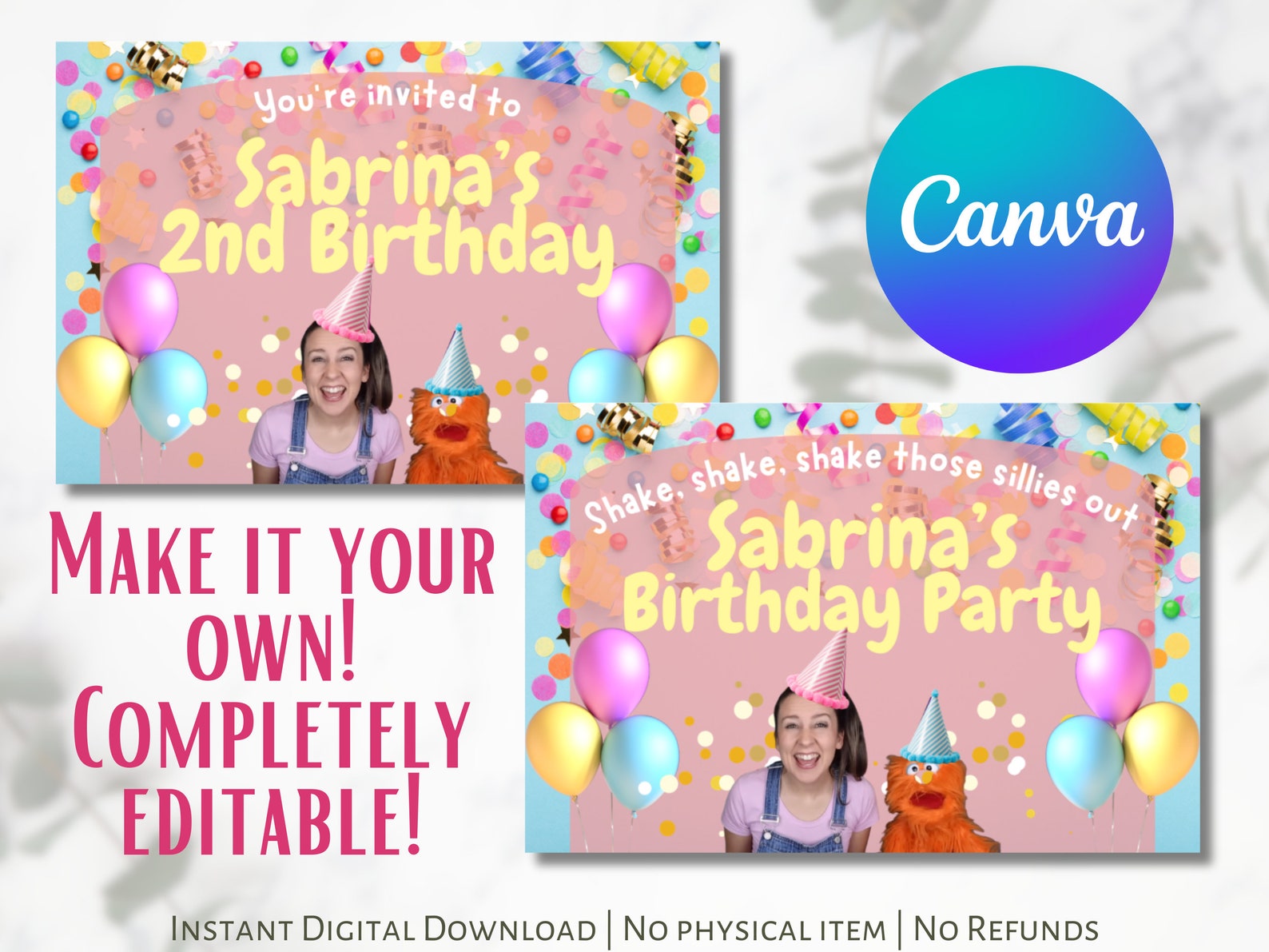 Custom Ms. Rachel Birthday Label: Printable Party Favor (canva Template ...