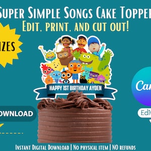 Super Simple Songs Cake Topper, Customizable Cake Topper, Instant ...