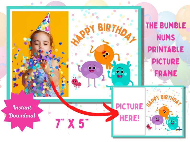 The Bumble Nums Printable Picture Frame Bumble Nums Birthday Party ...