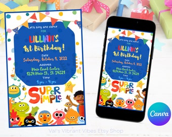 Customized Super Simple Songs Invitation FREEBIE Print and - Etsy