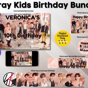 Stray Kids Birthday Party Bundle: SKZ Invitation, Labels (digital ...