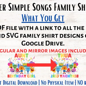 Super Simple Songs Birthday Shirts: Family Matching PNG SVG (digital ...