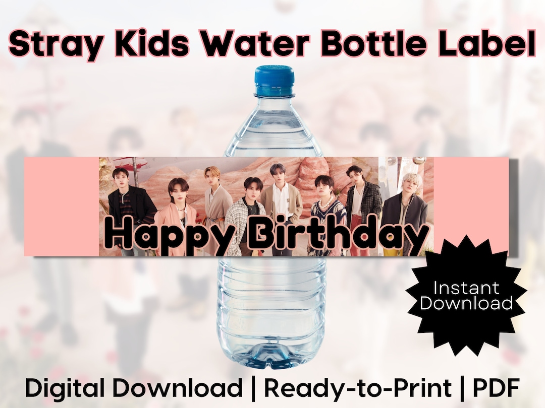 Stray Kids Birthday Water Bottle Label (digital Download) - Etsy
