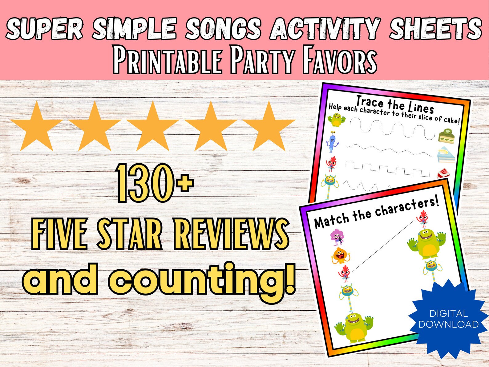 Super Simple Songs Activity Sheets: Mazes, Tracing (PDF) - Etsy