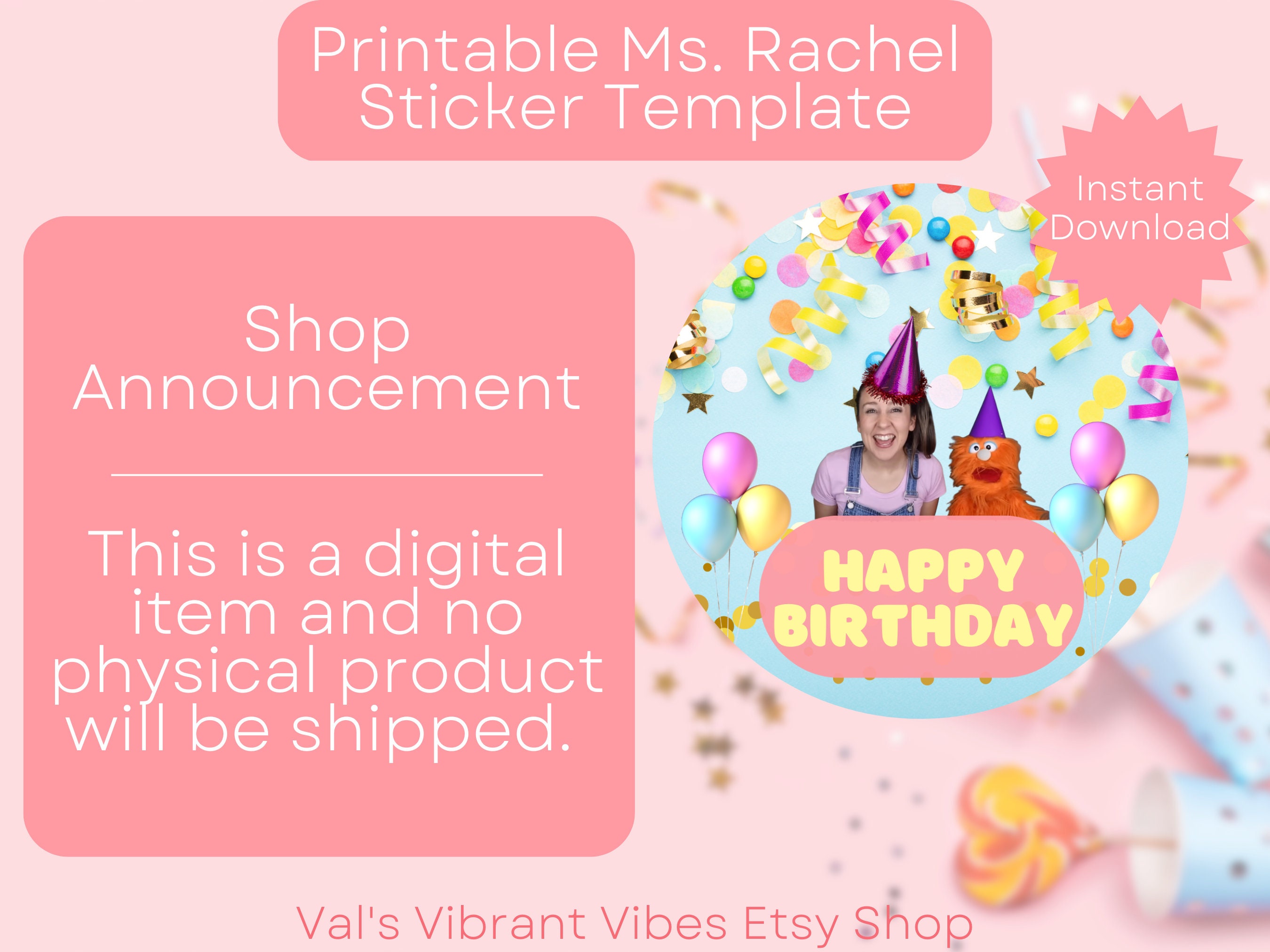 Printable Ms. Rachel Sticker Template Ready-to-print PDF - Etsy UK