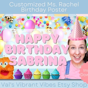 Customized Ms. Rachel Happy Birthday Poster Instant Download - Etsy