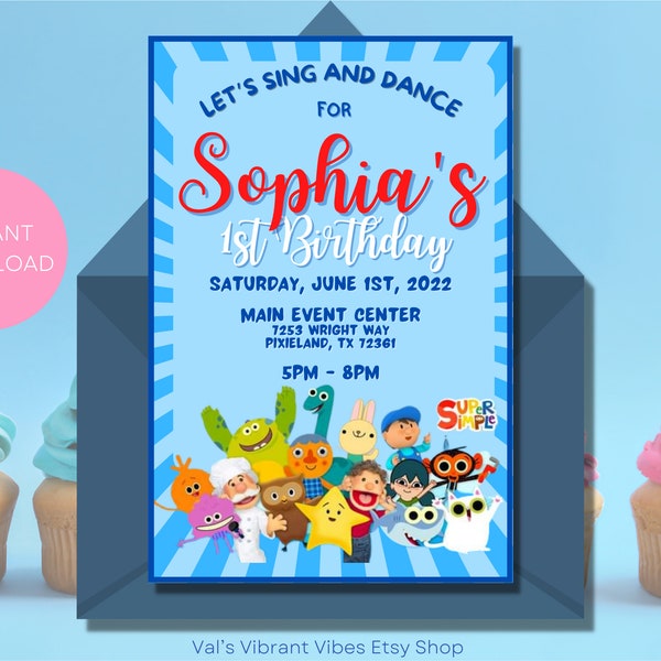 Super Simple Songs Birthday Invitation - Etsy