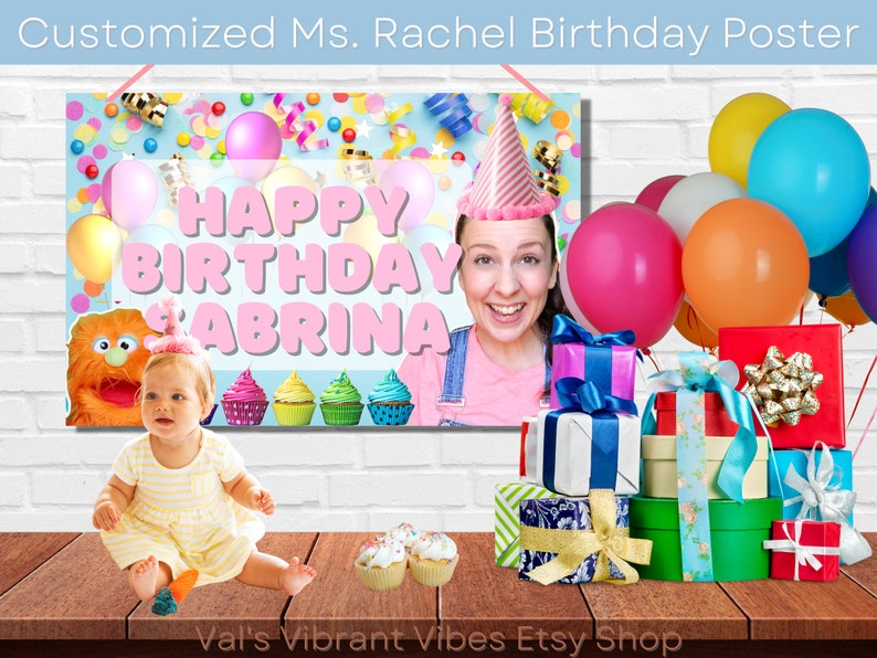 Customized Ms. Rachel Happy Birthday Poster Instant Download - Etsy