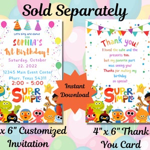 Super Simple Songs Water Bottle Label, Printable Party Decorations, PDF ...