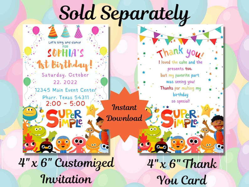 Super Simple Songs Water Bottle Label: Birthday Party Decorations (PDF ...