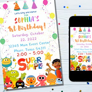 Customized Super Simple Songs Invitation Print and Digital - Etsy