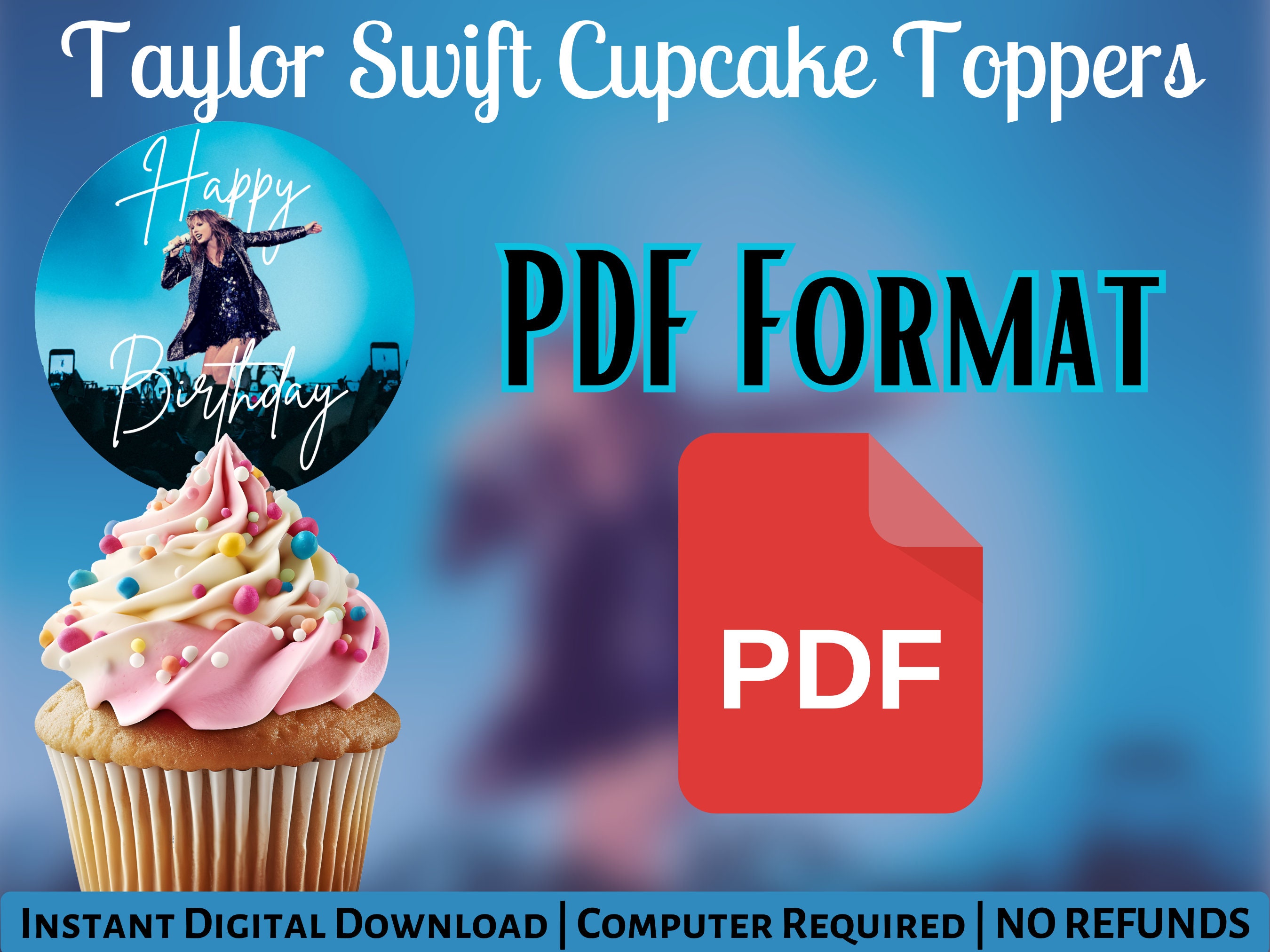 Printable Taylor Swift Cupcake Toppers Taylor Swift Birthday - Etsy